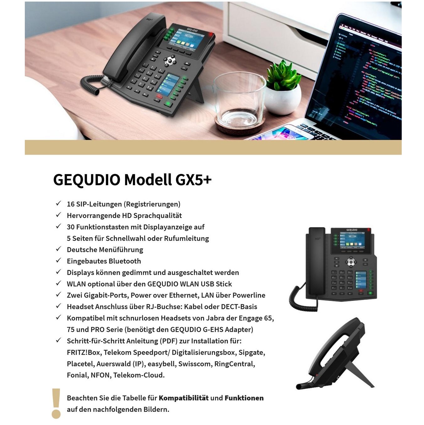 GEQUDIO IP-Telefon Headset Telefonanlage – Audio aus Berlin - GX5